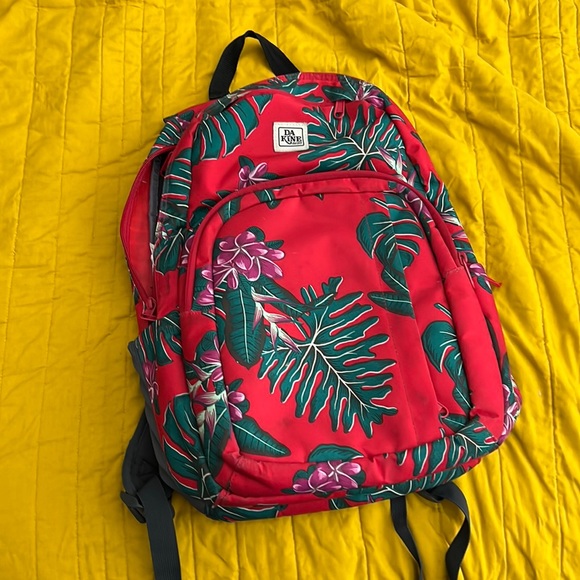 Dakine | Bags | Red Hawaiian Floral Print Dakine Backpack | Poshmark